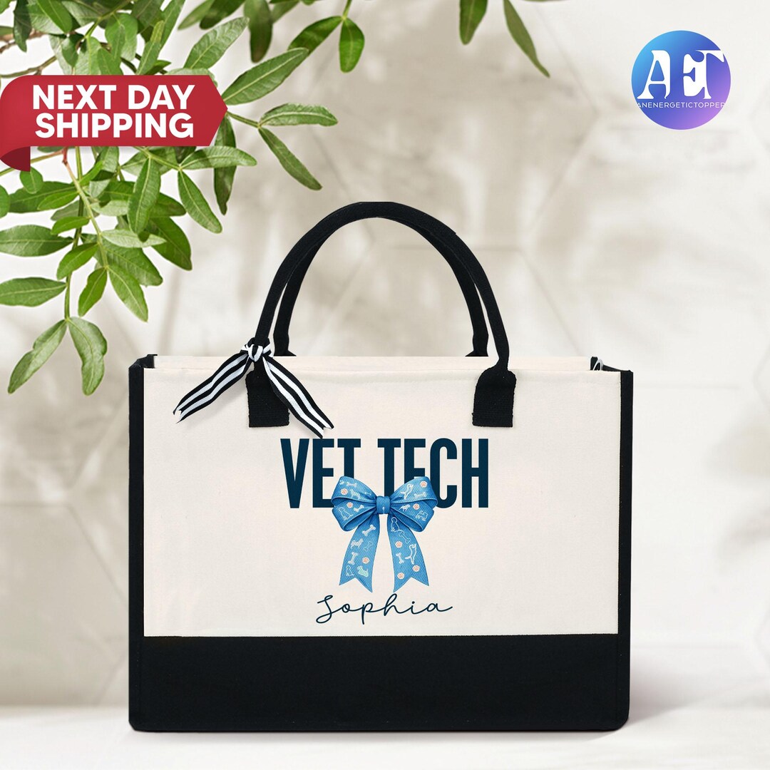 Personalized Vetenarian Canvas Tote Bag, Vet Tech Bag, Vetenarian ...