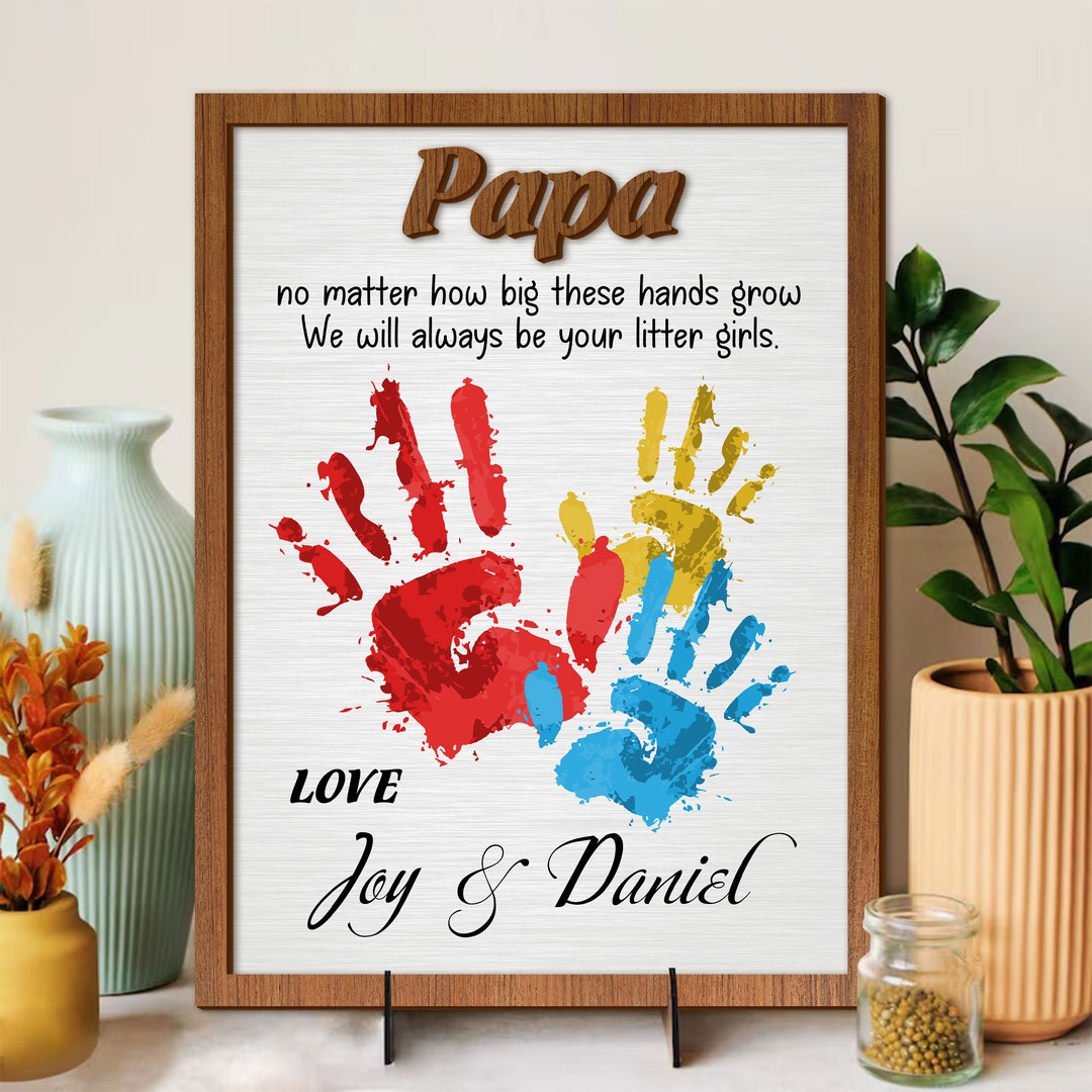 Personalized Best Dad Ever Hands Down and Custom Message Sign ...