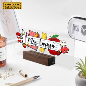 Custom Teacher Sign, Teacher Desk Name Plate, Classroom Decor ...