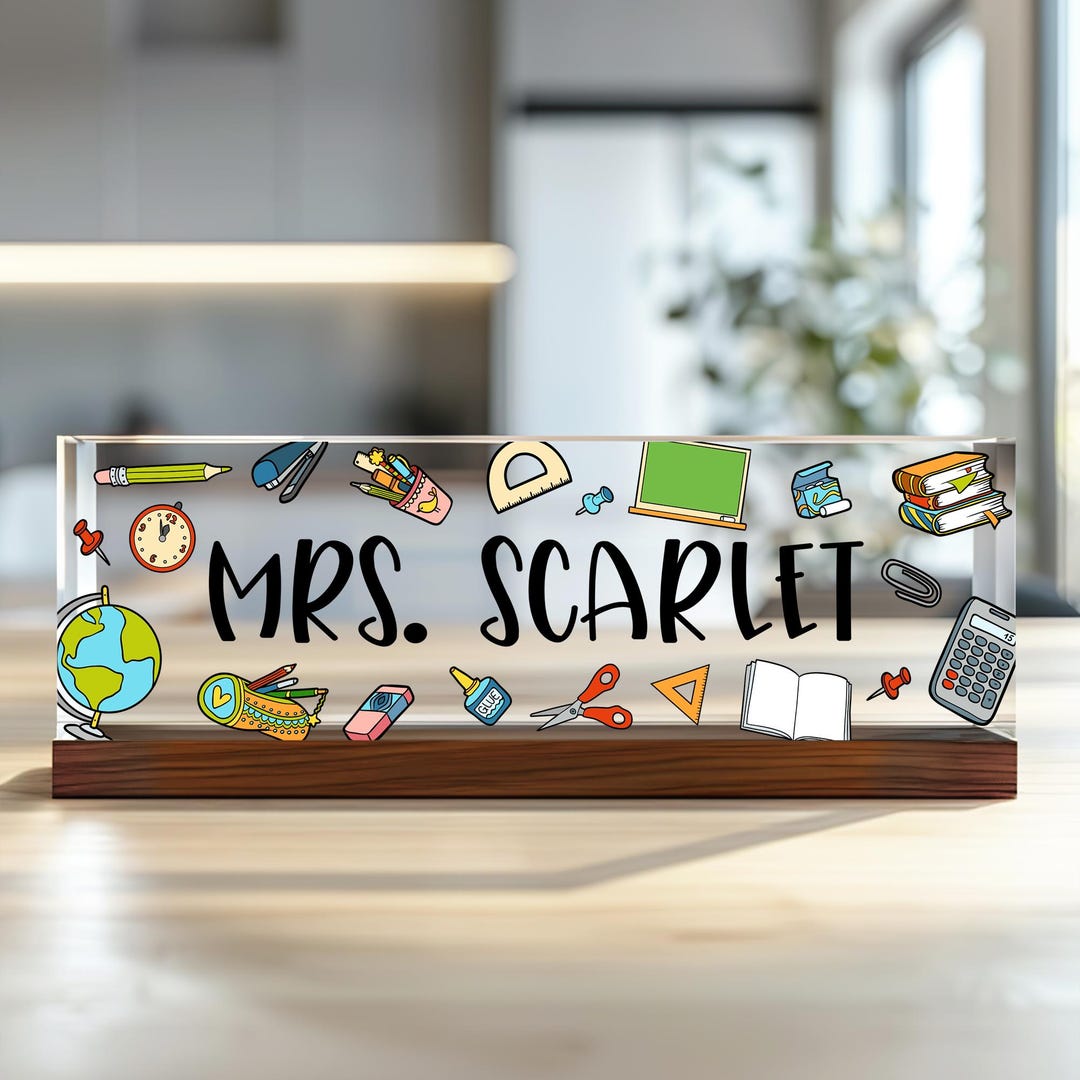 Custom Teacher Desk Name Plate, Personalized Teacher Desk Sign, Teacher ...