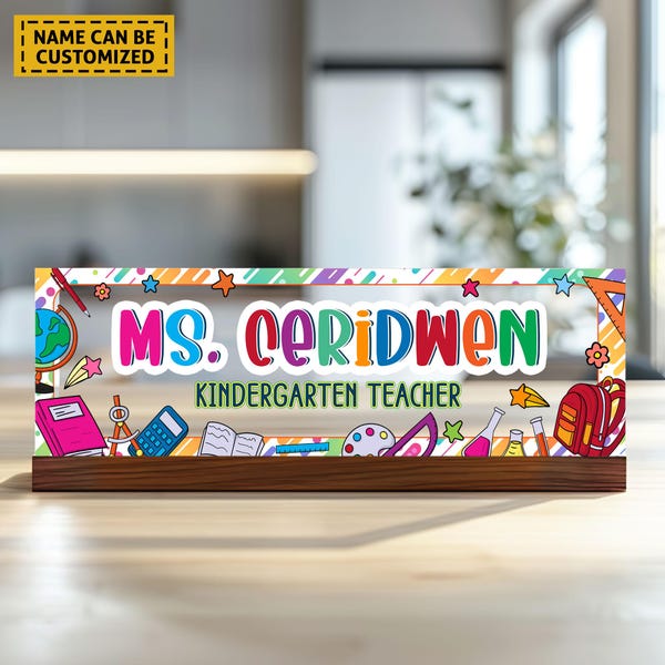 Teacher Name Plate - Etsy