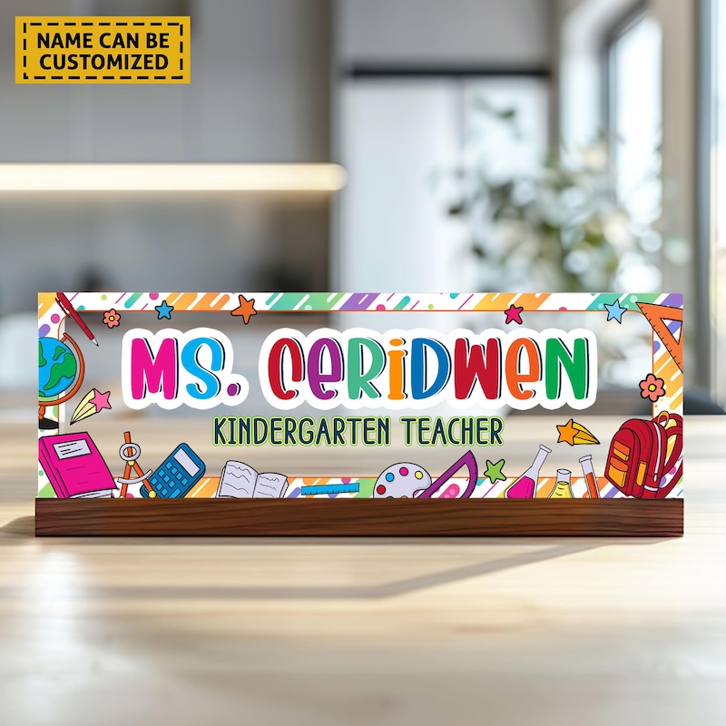 Teacher Name Plate - Etsy