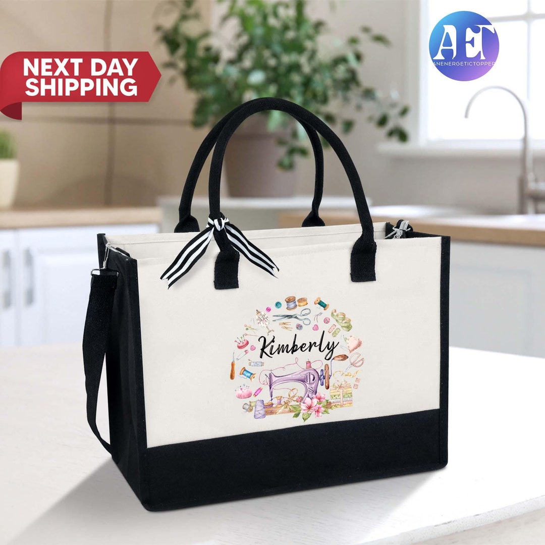 Personalized Sewing Machine Tote Bag, Custom Quilter Gifts for Mom ...
