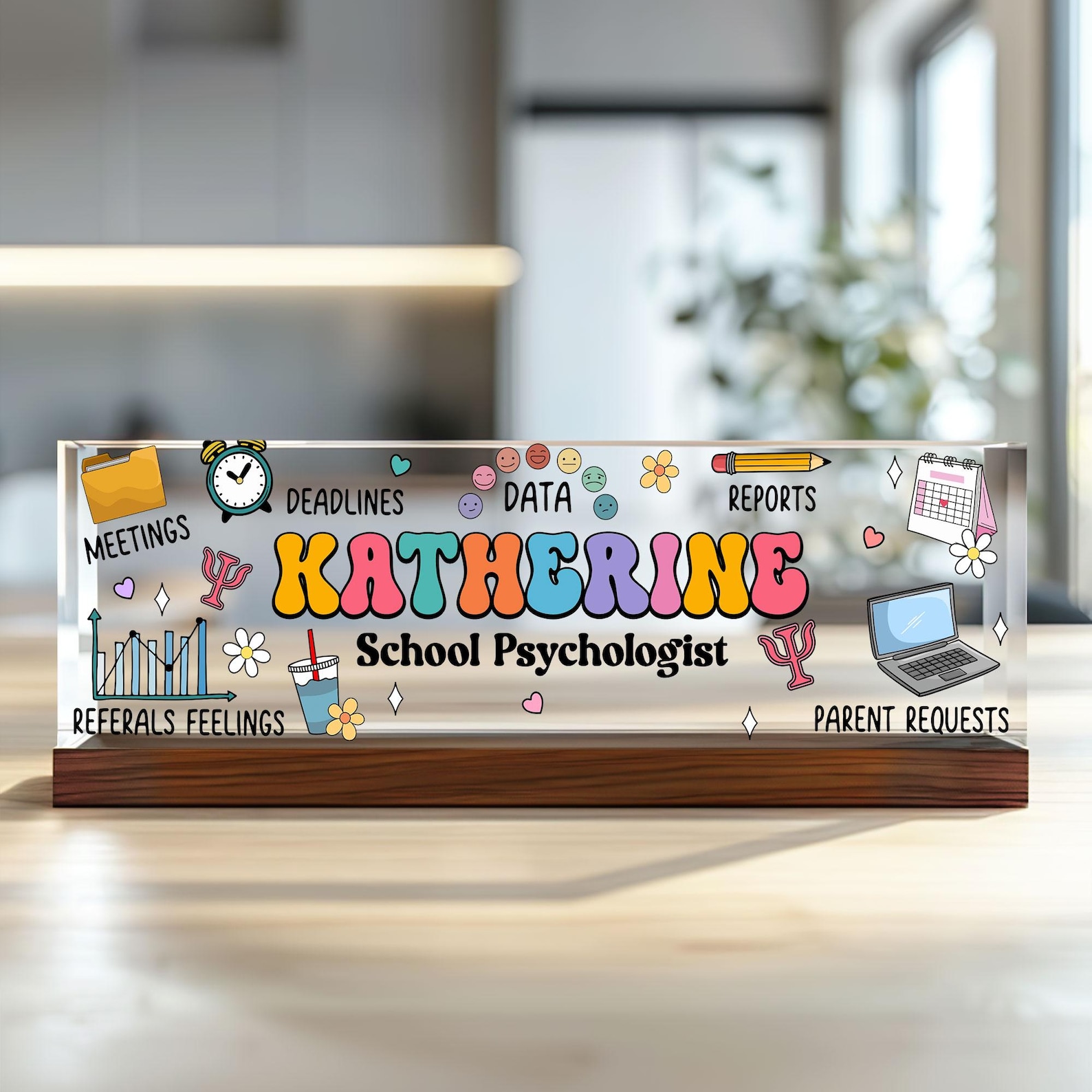 School Psychologist Desk Name Plate, Teacher Name Sign, Teacher Gifts ...