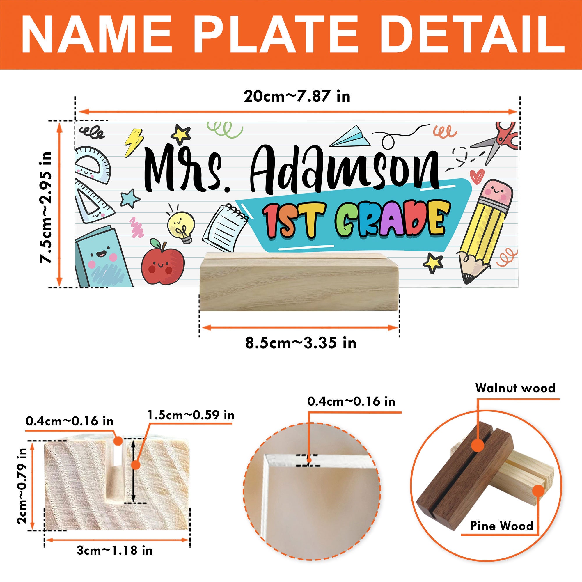 Personalized Teacher Desk Name Plate, Teacher Appreciation Gift ...
