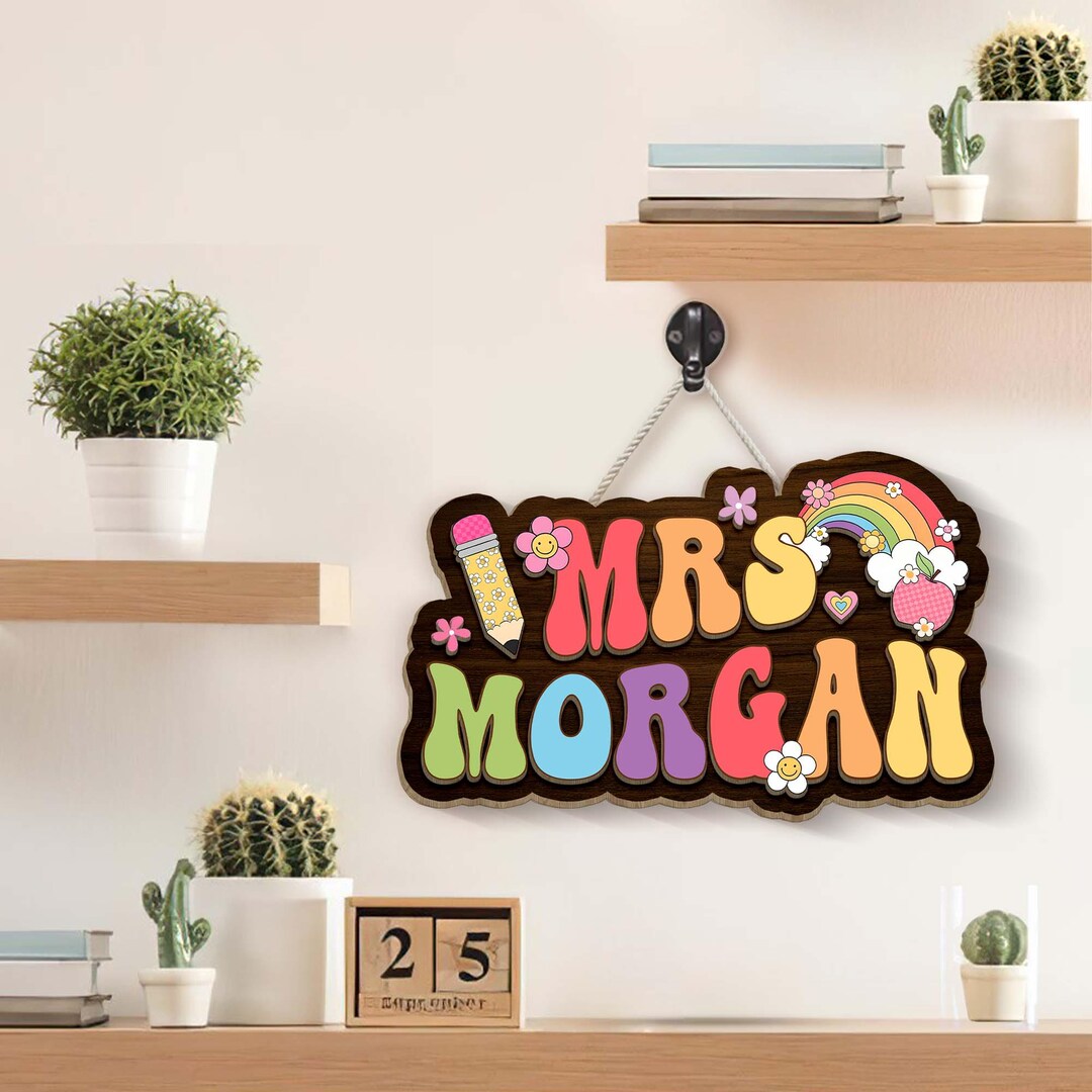 Personalized Classroom 3D Door Sign, Custom Classroom Door Hanger, in ...