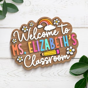 Personalized 3D Teacher Door Sign, Teacher Gifts, Classroom Welcome ...
