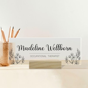 Personalized Desk Name Acrylic Plaque, Custom Office Plate With Name ...
