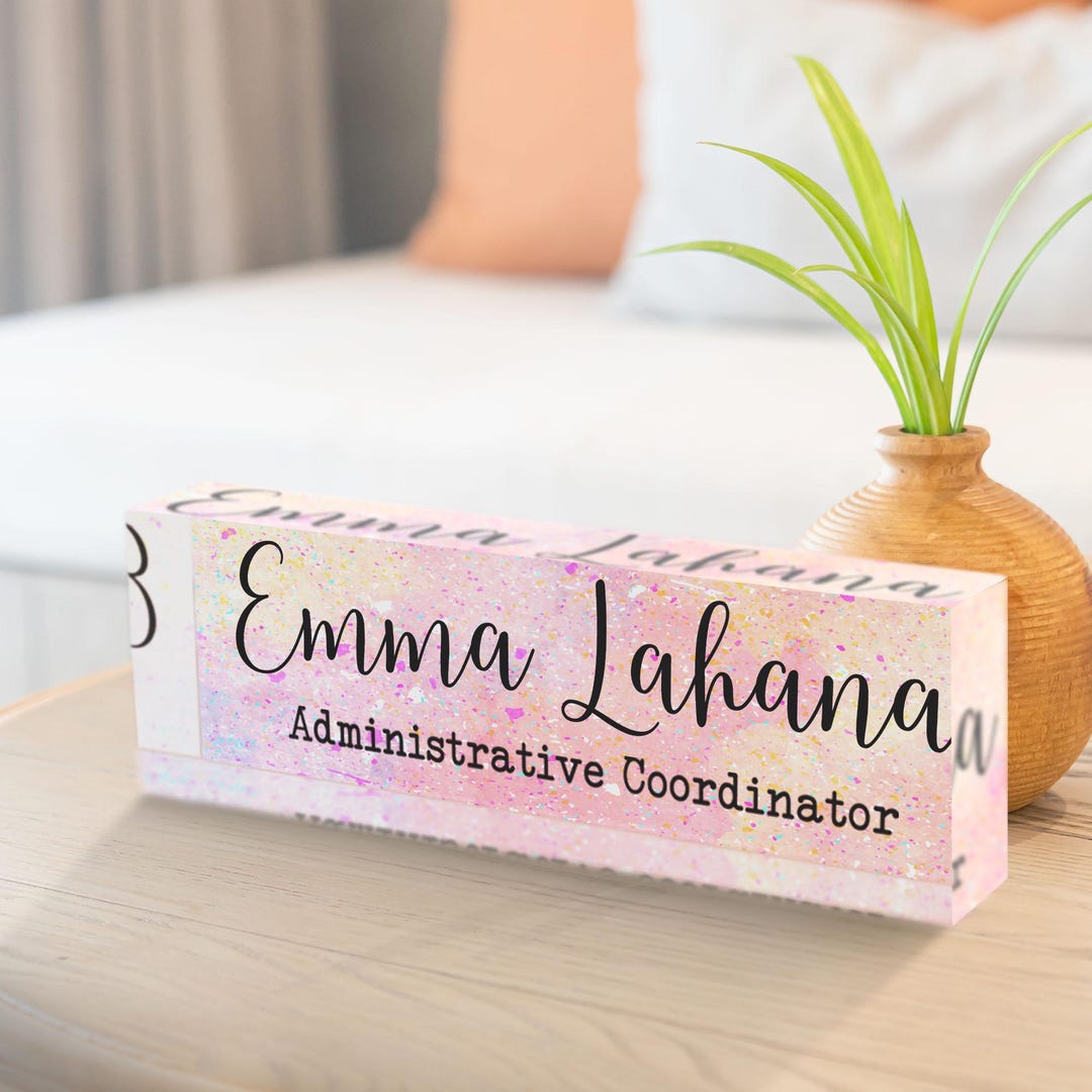 Custom Desk Name Sign, Acrylic Plaque, Personalized Acrylic Name Plate ...
