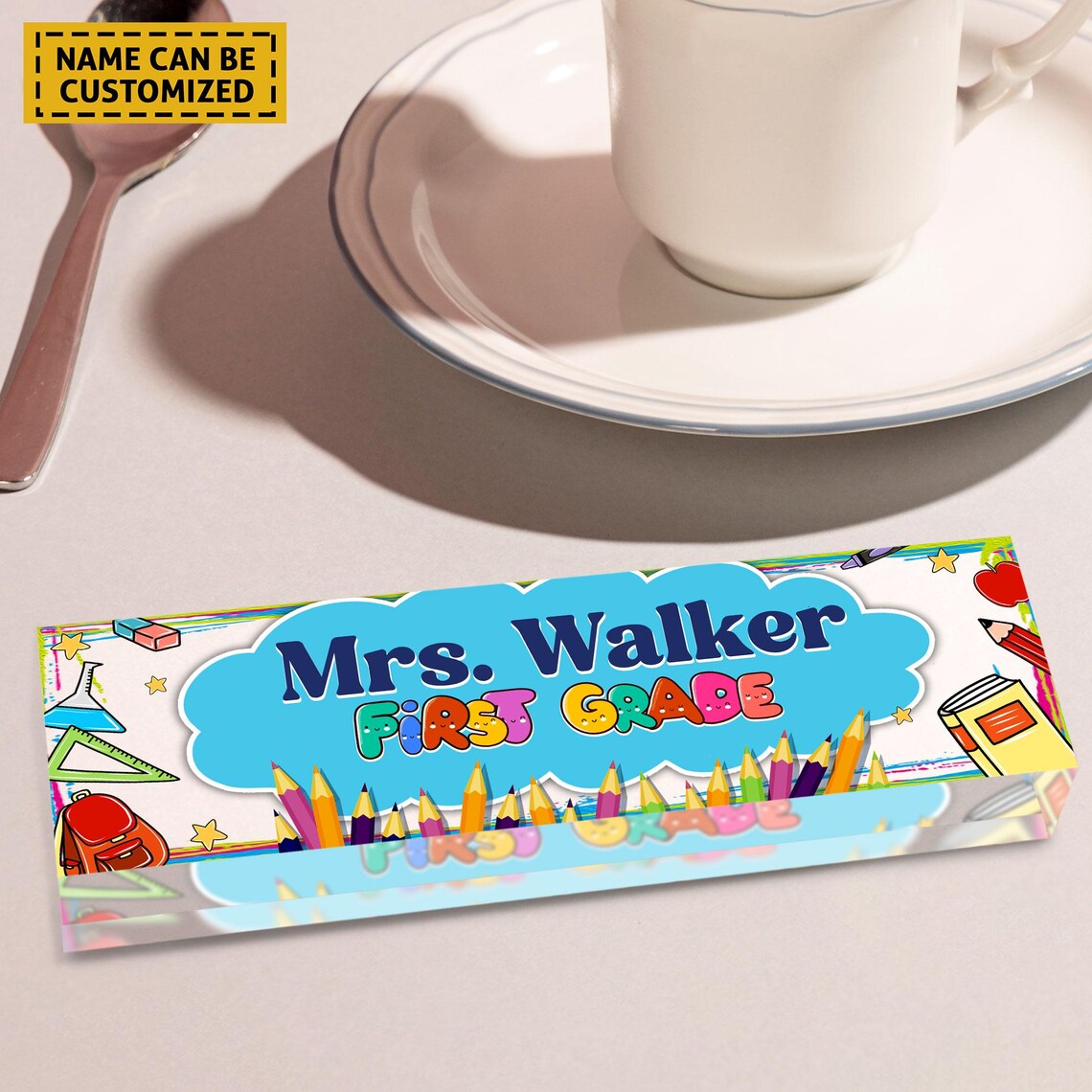 Teacher Appreciation Gift, Personalized Teacher Desk Name Plate ...