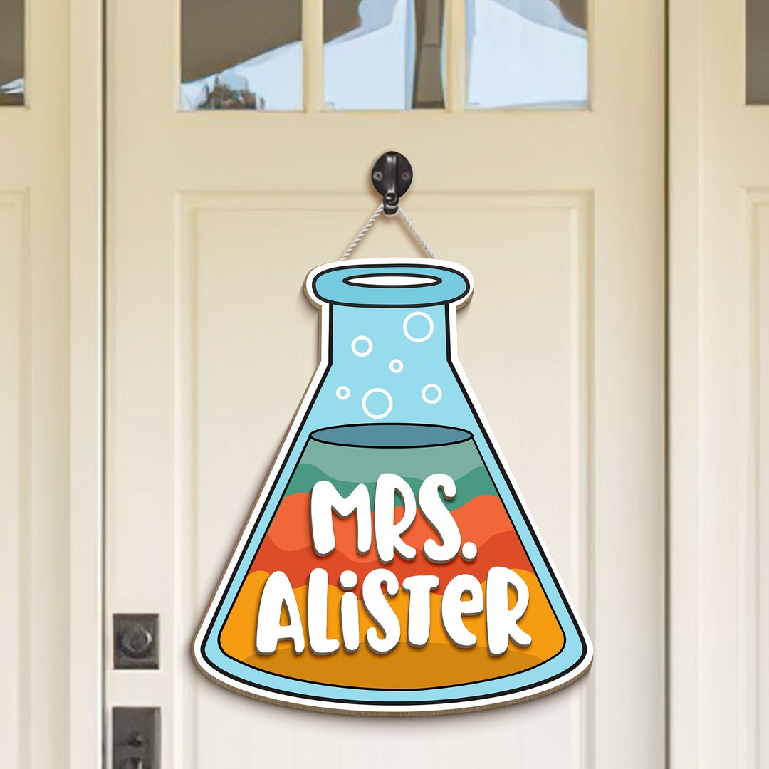 Personalized 3D Science Teacher Door Sign, Science Classroom Decor ...