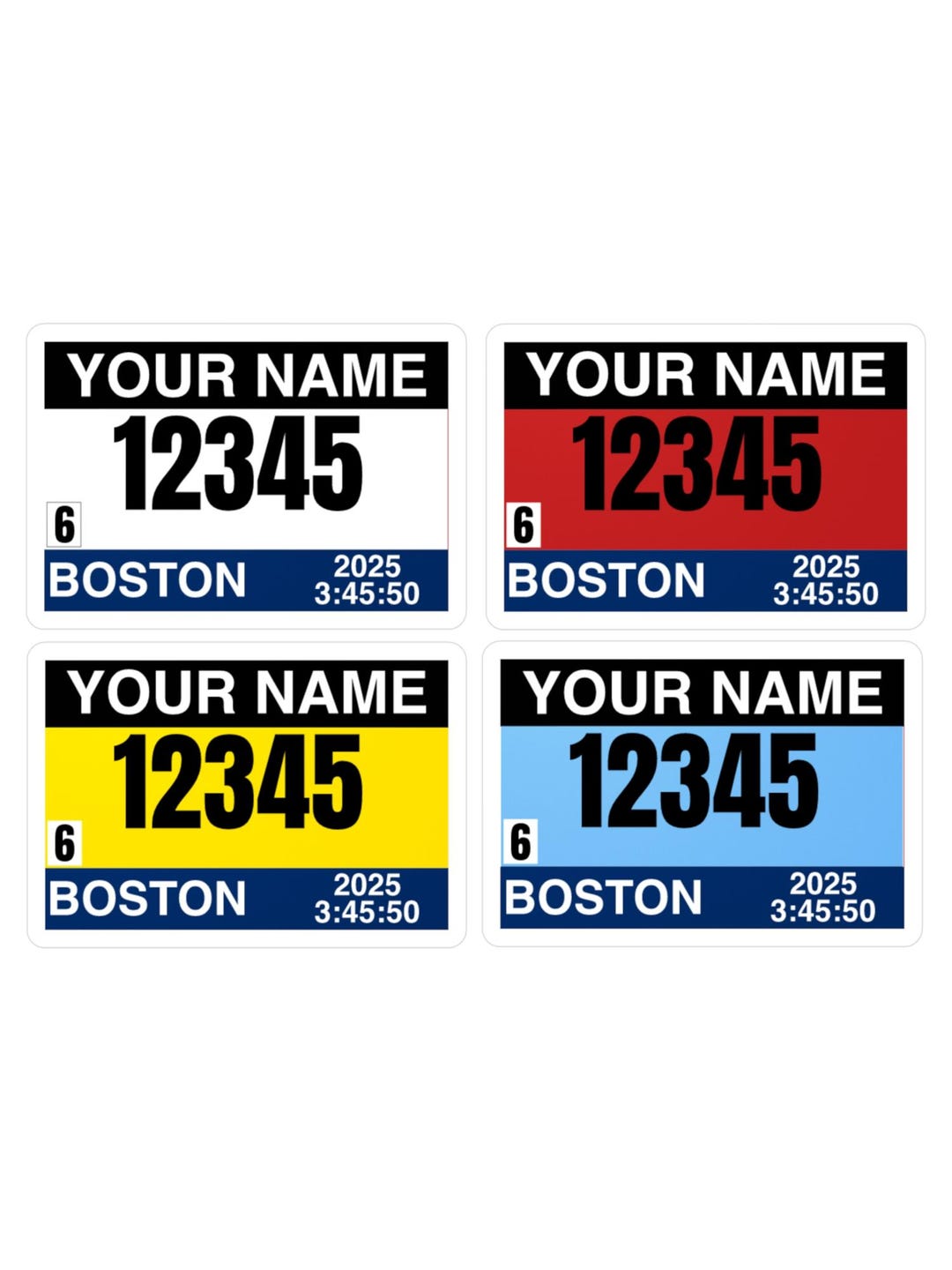 Personalized Marathon Bib Sticker | Custom Race Bib Decal | Kiss-cut ...