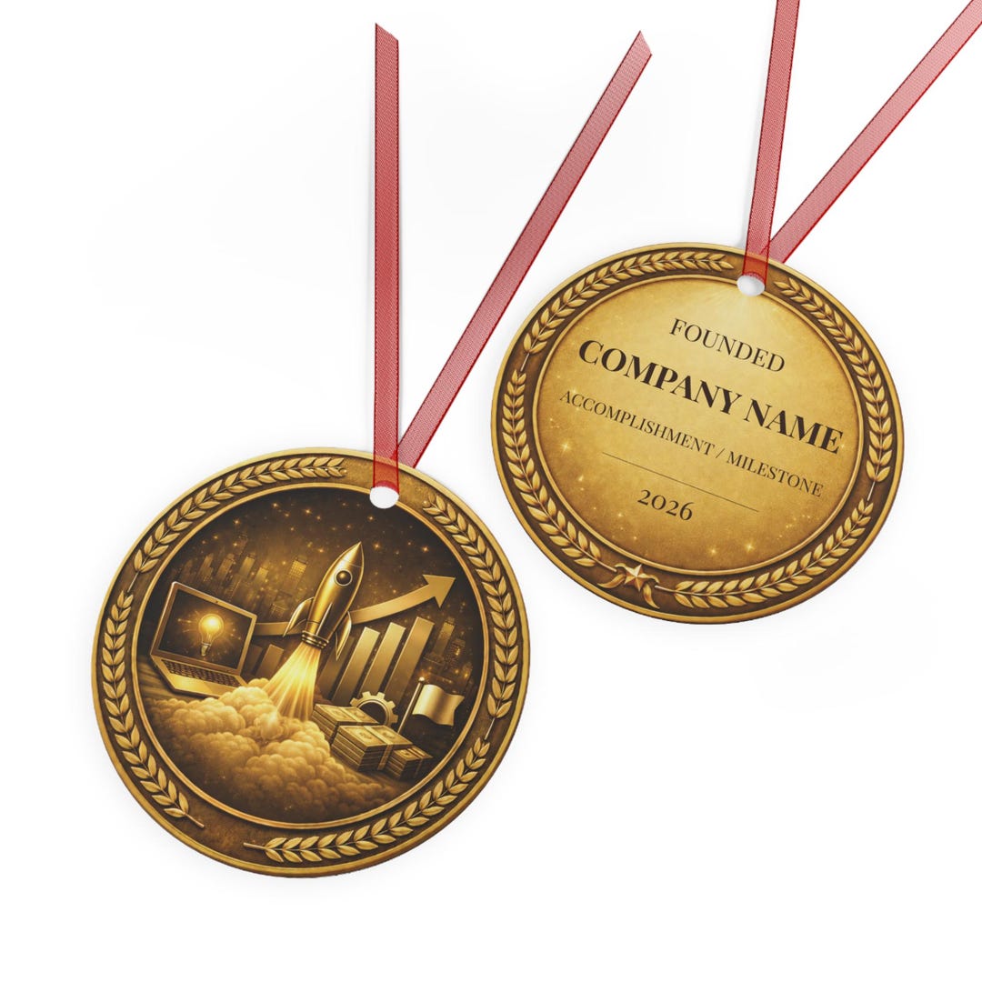 Personalized Startup Founder Achievement Medal | Custom Company Name ...
