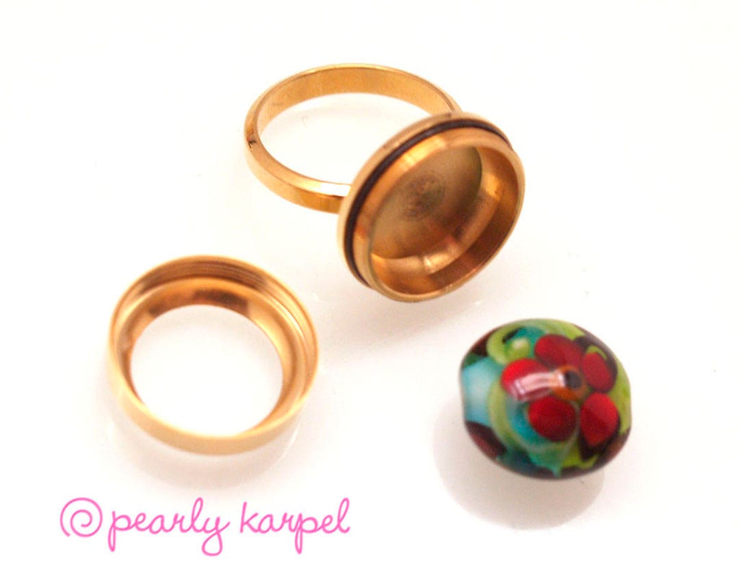 Interchangeable Ring,diy Stainless Steel Bead Holder, Ring Bead ...