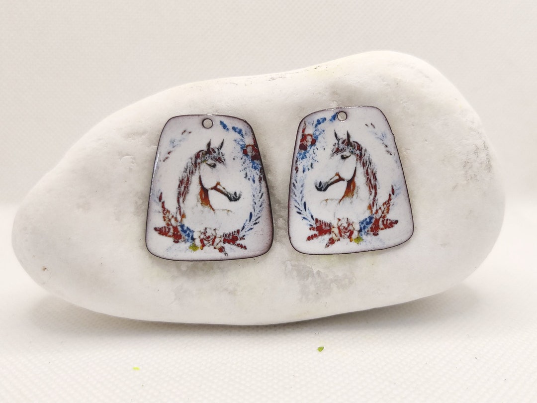 Enameled Copper, Horse Decal Enameled Jewelry, Jewelry Making, Copper ...