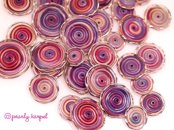 Lampwork Beads Multicolor Scheibe Lampwork Glasperlen handgemachte Perlen Lampwork Beads sra handgemachte Lampwork Glasperlen MTO Etsy