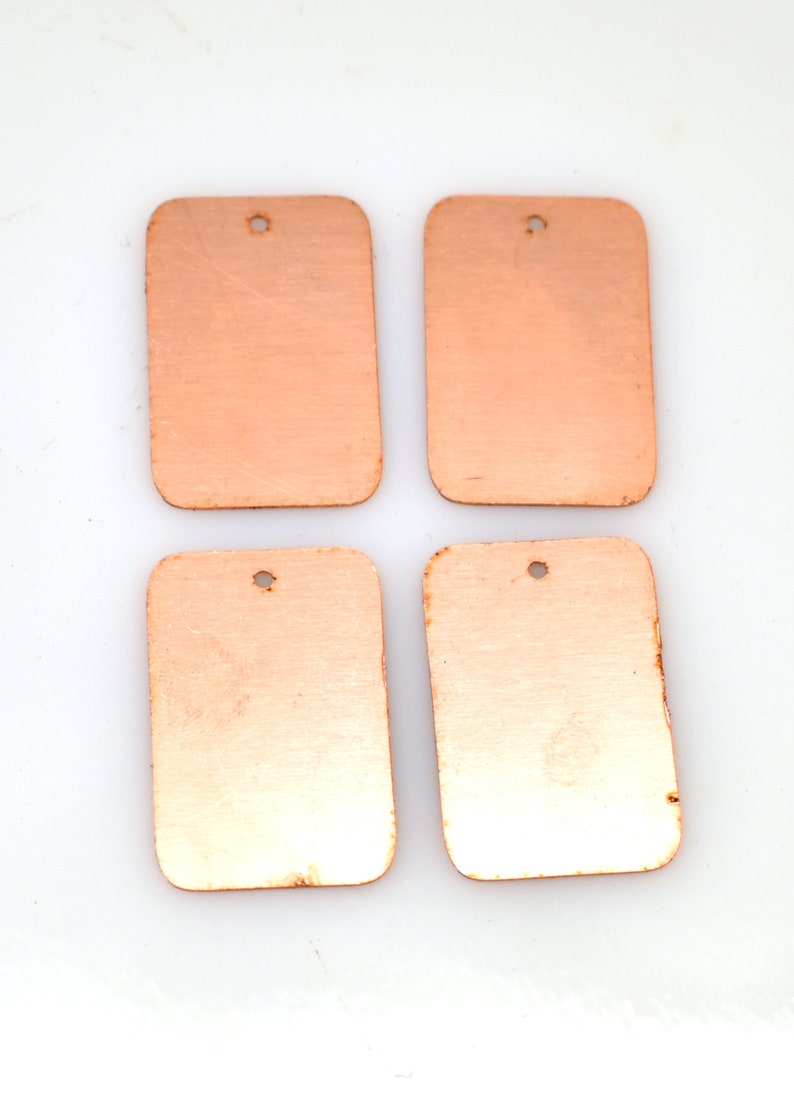 57b Rectangle Copper Blank Stamped Disc Solid Copper - Etsy