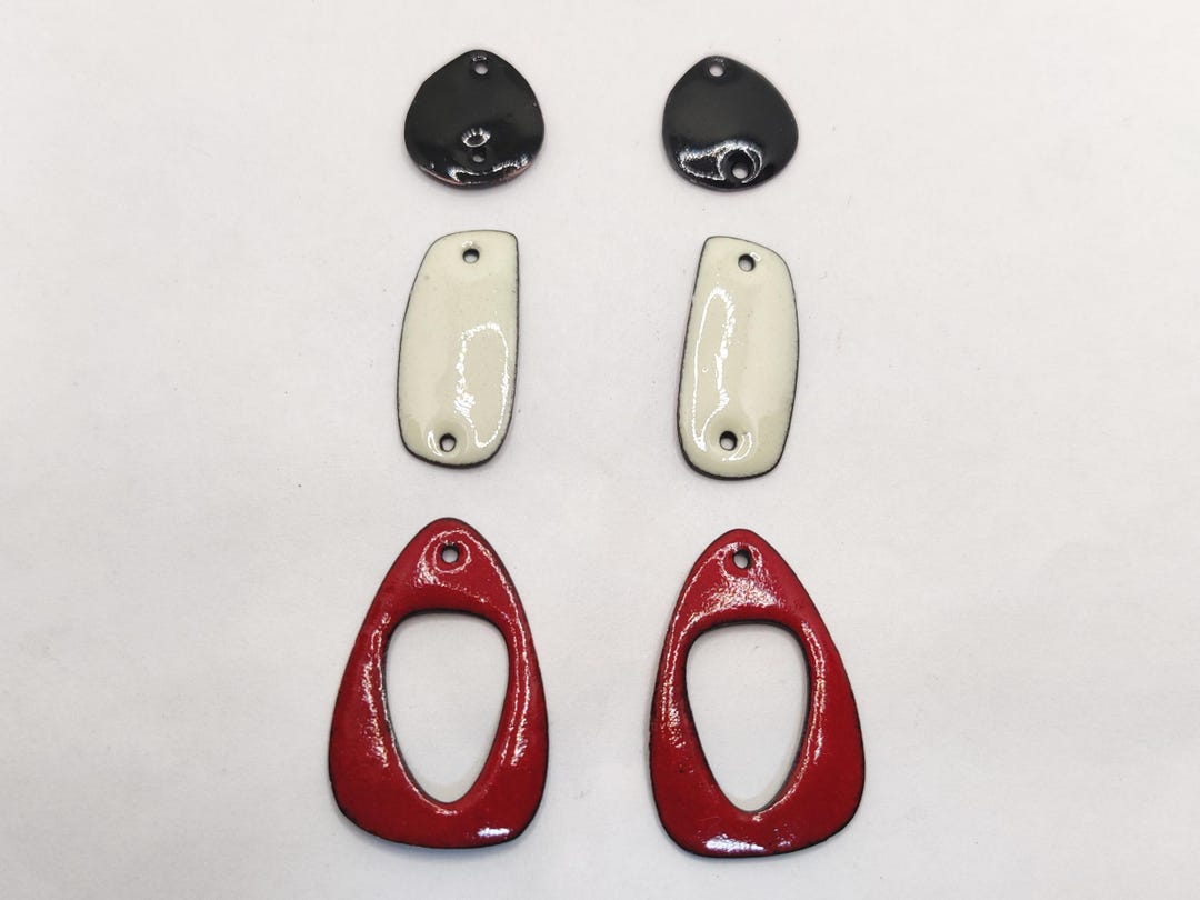 Retro Points Enameled Copper, Ethnic Enameled Jewelry, Jewelry Making ...