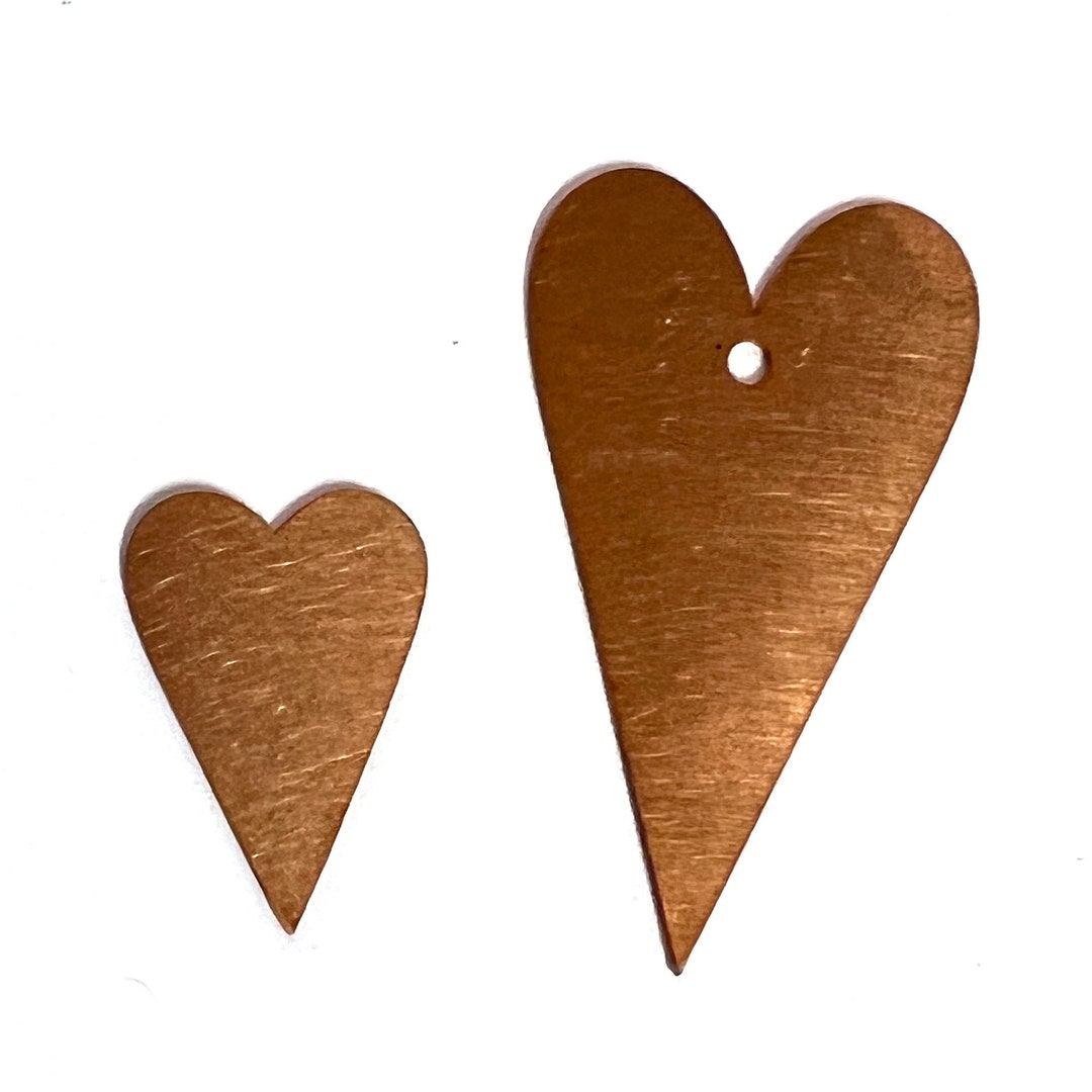 Copper Blanks - 13# Heart Copper Blank , Stamped Solid Copper, Round ...