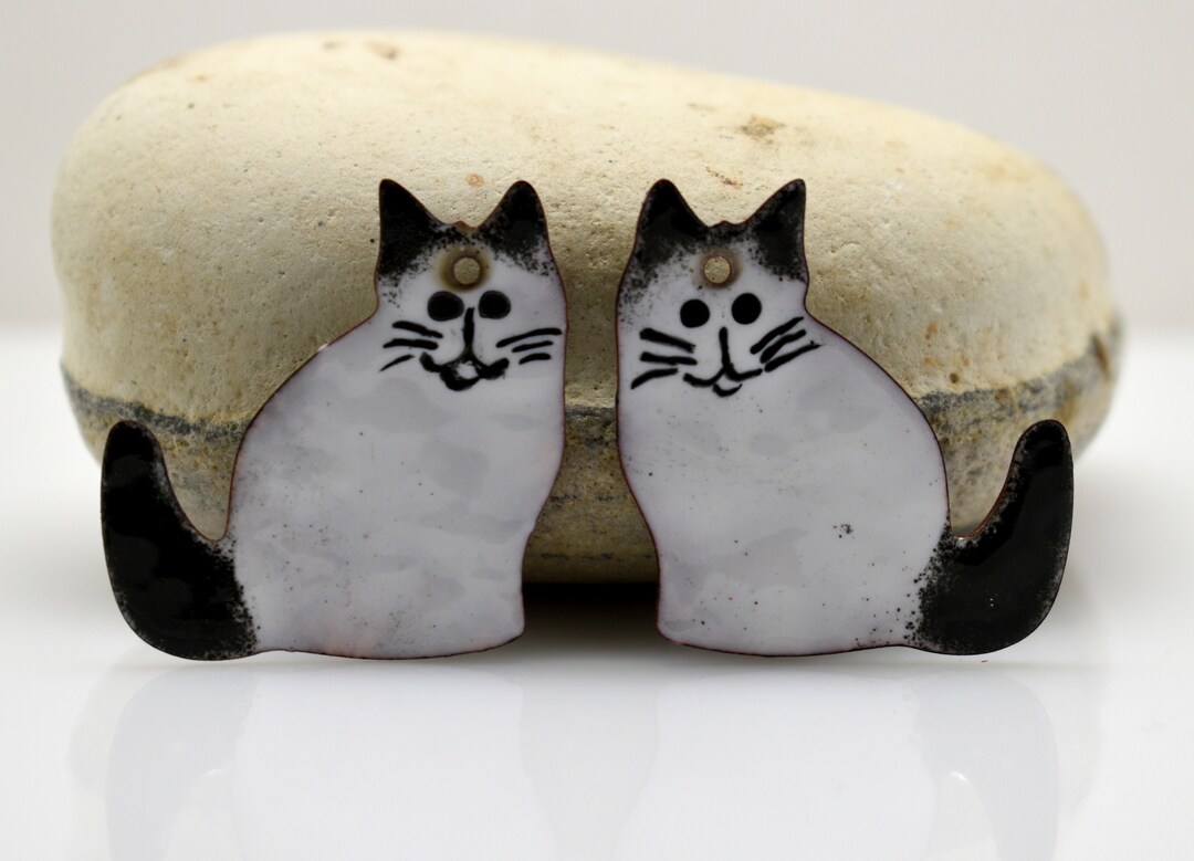 Enameled Copper, Cute Cat Enameled Copper - Etsy