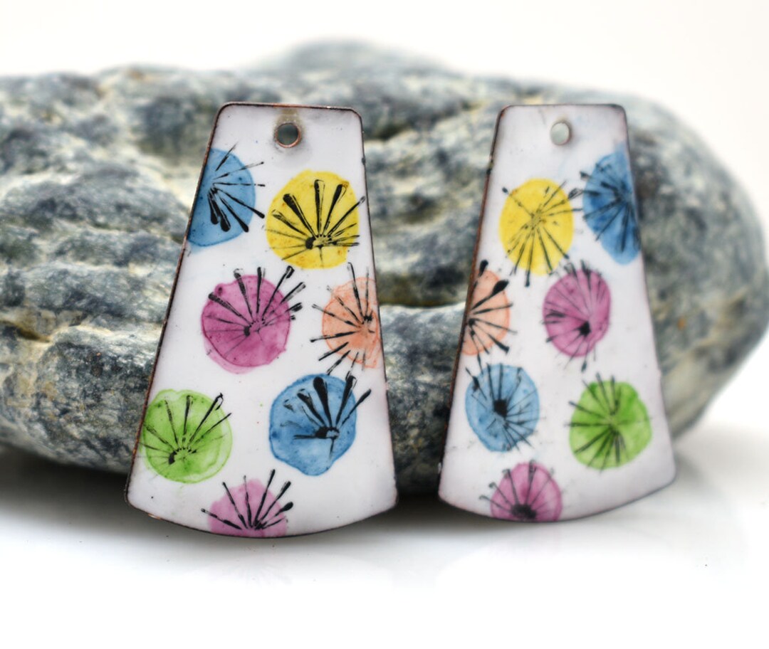 Enameled Copper, Rainbow Color Enameled Copper Jewelry Making, Copper ...