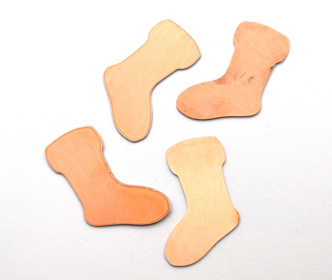 Copper - 100# Christmas Socks Copper Blank, Stamped Enamel , Copper ...