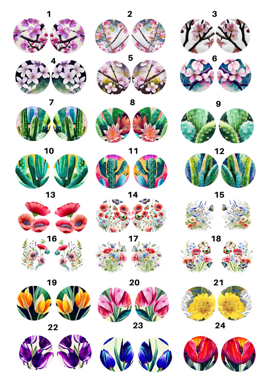 Decals, Circle Ceramic Decals - Enamel Decal - Fusible Decal - Glass ...