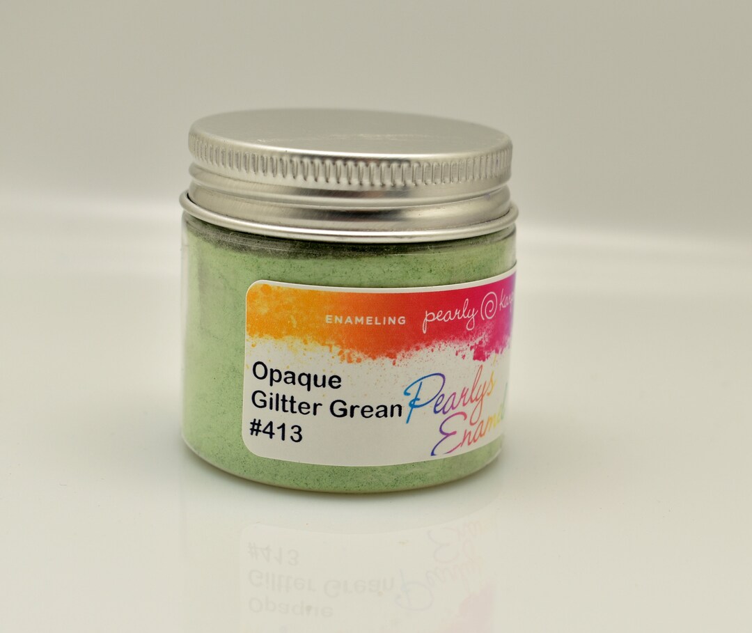 Pearly's Enamel Powder No. 413 Opaque Glitter Green 3oz. (85gr.) Great ...