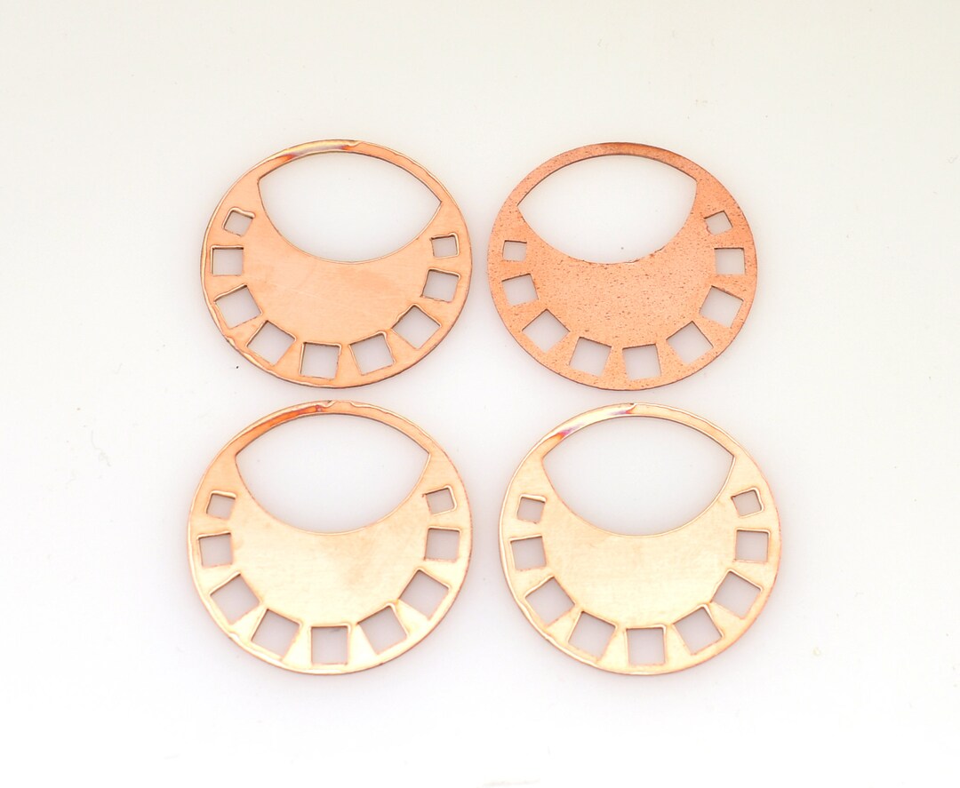 Copper - 382# New - Round With Squares Copper Blank , Stamped Enamel ...