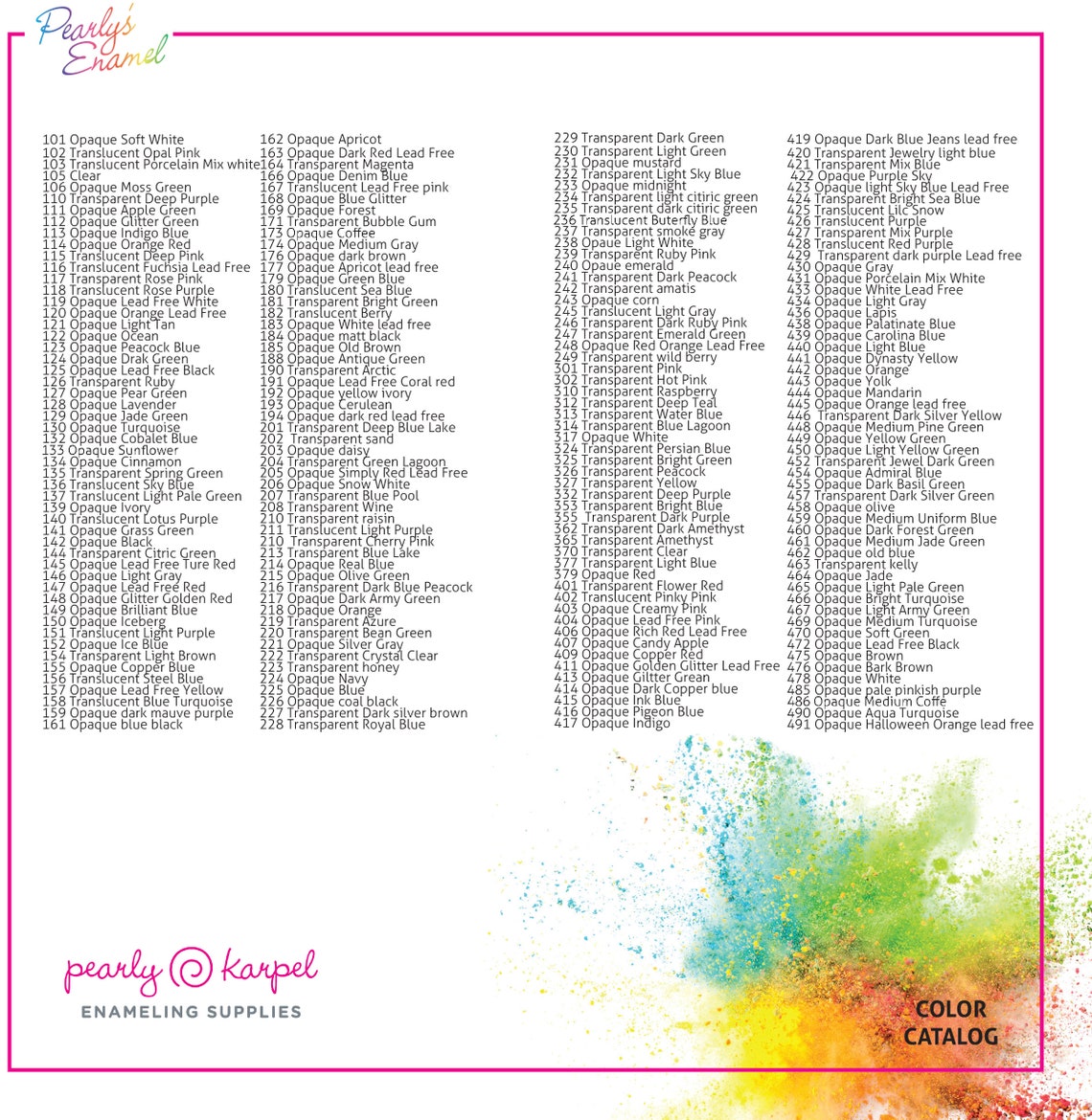 Pearly's Enamel Powder Green Collection 3oz. (85gr.) Great for Torch ...