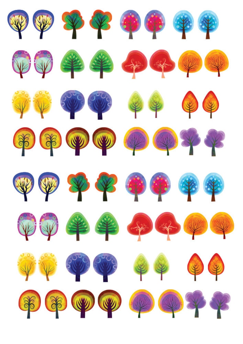 Decals Trees Ceramic Decals Enamel Decal Fusible Decal - Etsy