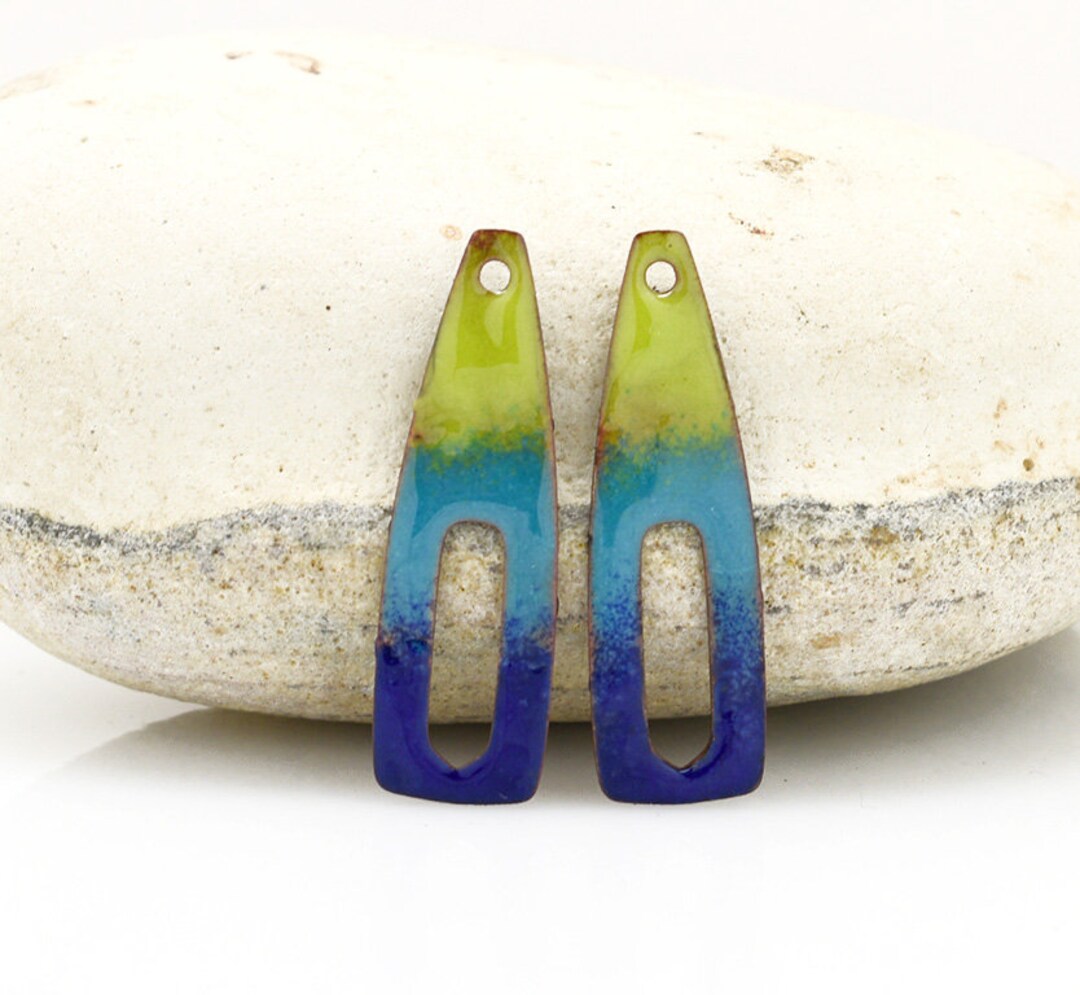 Enameled Copper, Pair Enameled Jewelry - Etsy