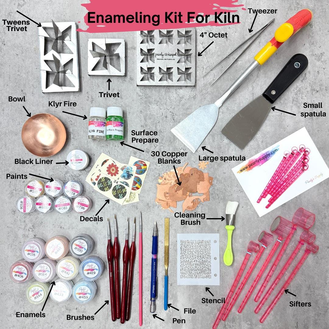 Enameling Supplies the Enamel Kit for Kiln Firing - Everything You Need ...