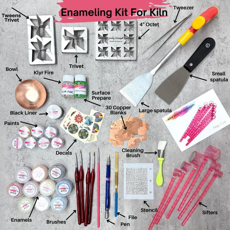Enameling Supplies the Enamel Kit for Kiln Firing - Everything You Need ...