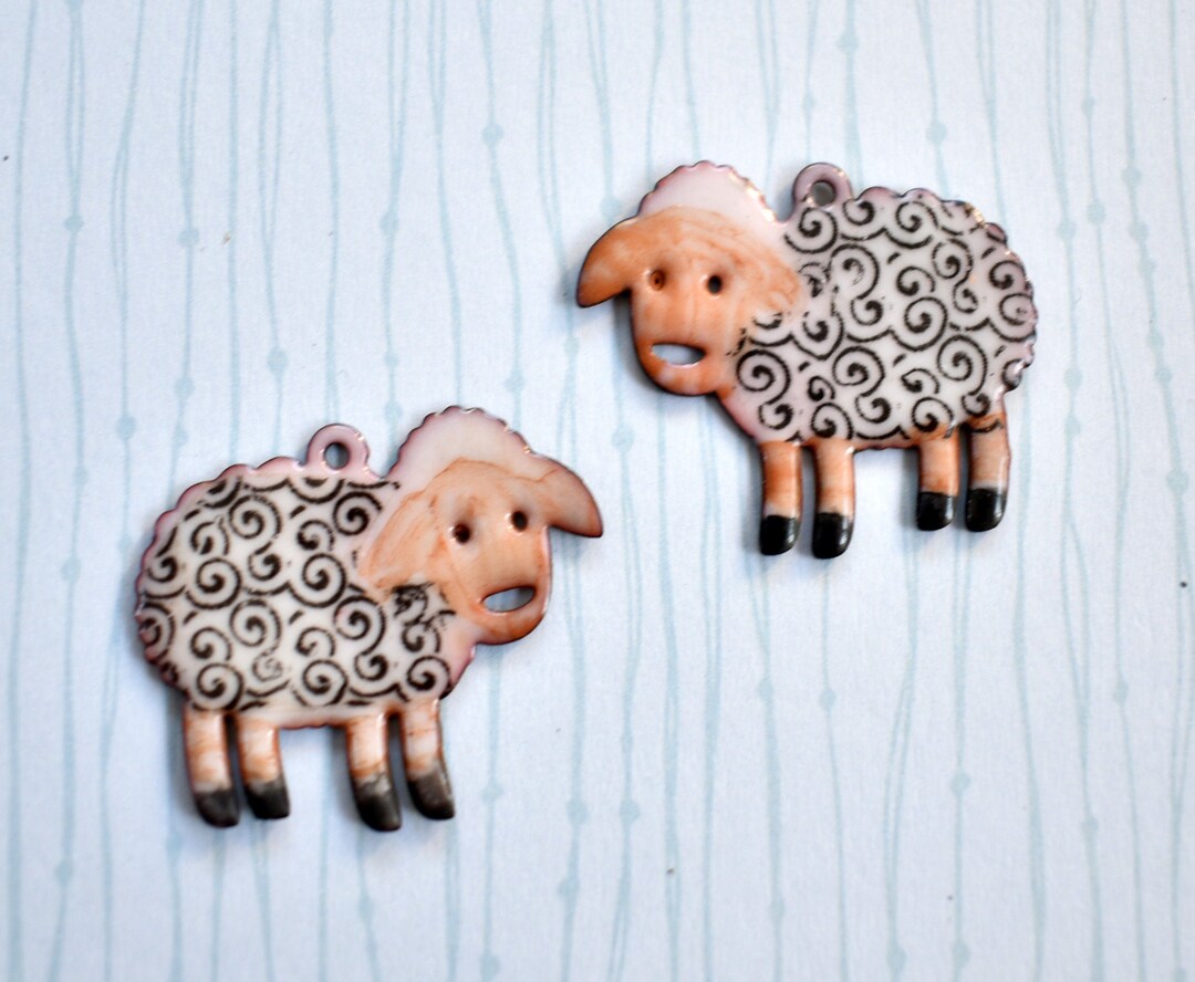 Enameled Copper, Sheep Enameled Jewelry, Jewelry Making, Copper Jewelry ...