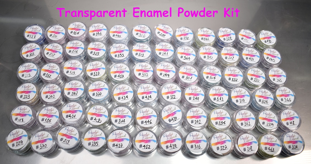 97 Pearly's Enamel Powder Samples Transparent Kit (jars of 6gr.) Great ...