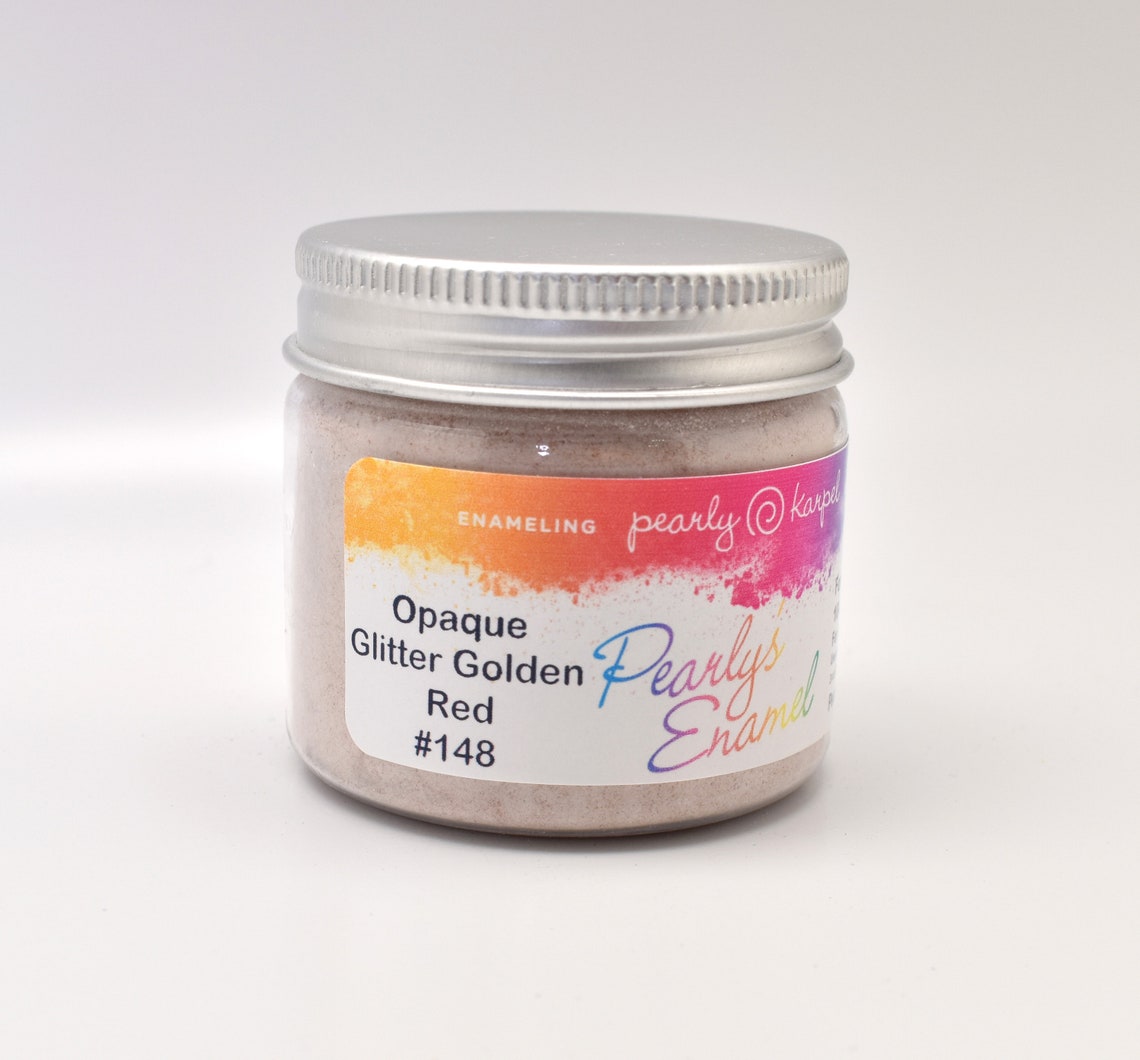 Pearly's Enamel Powder No. 148 Opaque Glitter Golden Red | Etsy