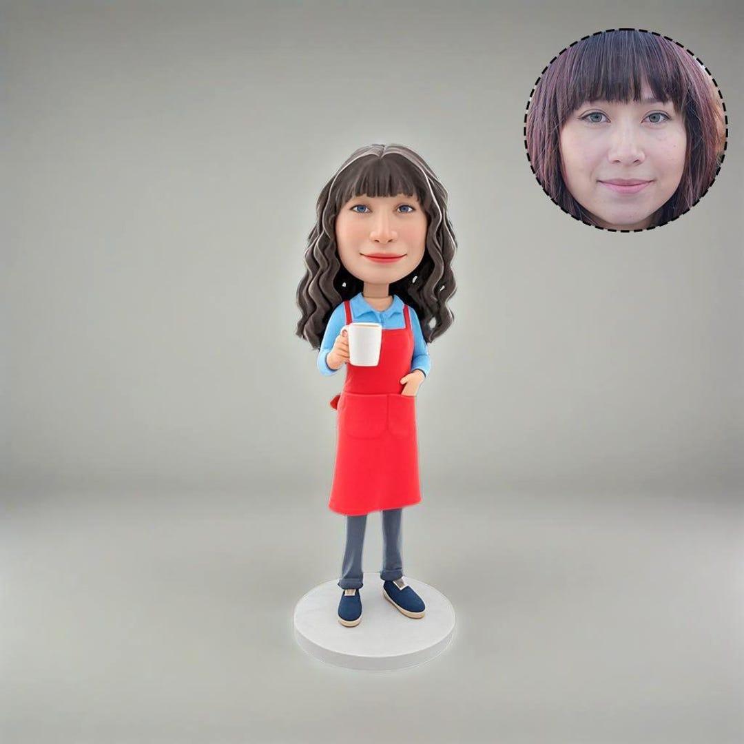 Barista Bobblehead, Custom Coffee Shop Owner Bobbleheads, Custom Boss ...