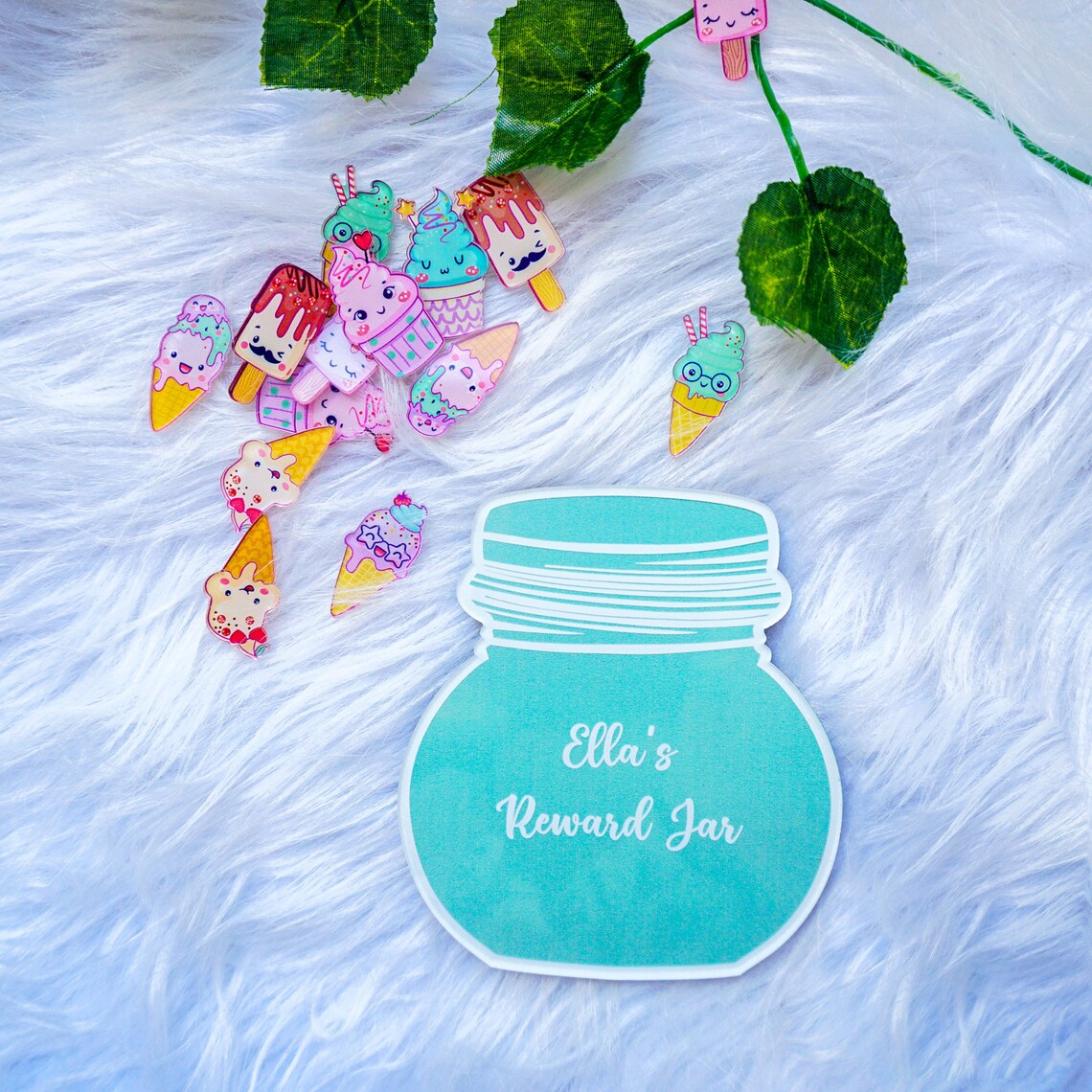 Colorful Ice Cream Personalised Cute Ice Cream Reward Jar, Classroom ...