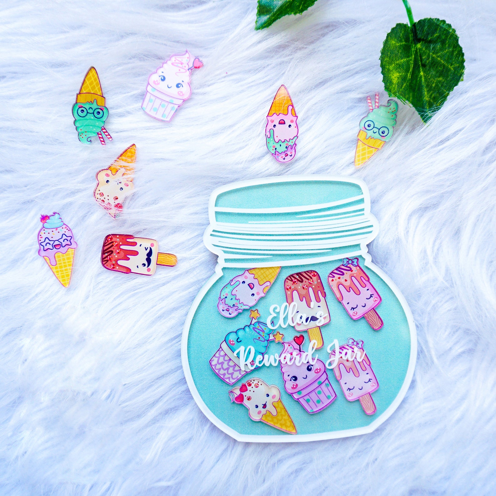 Colorful Ice Cream Personalised Cute Ice Cream Reward Jar, Classroom ...