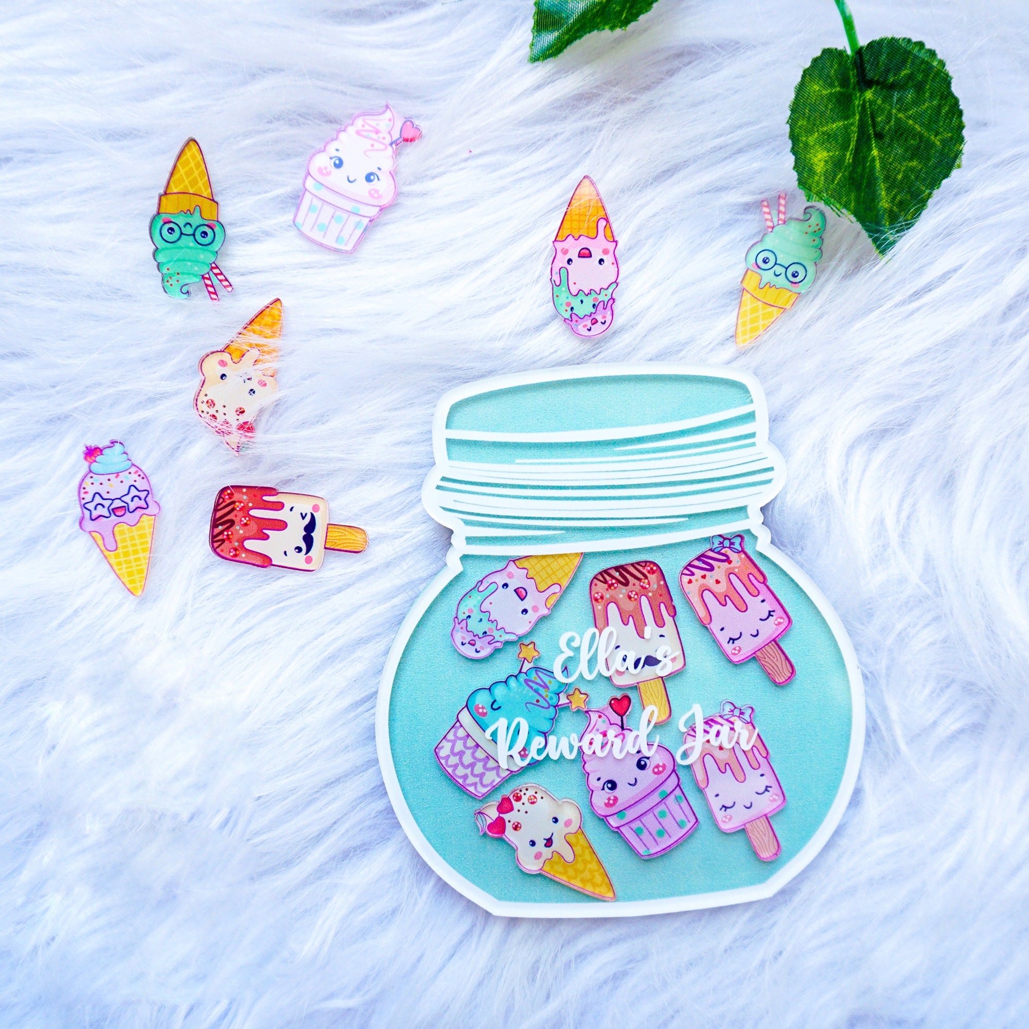Colorful Ice Cream Personalised Cute Ice Cream Reward Jar, Classroom ...