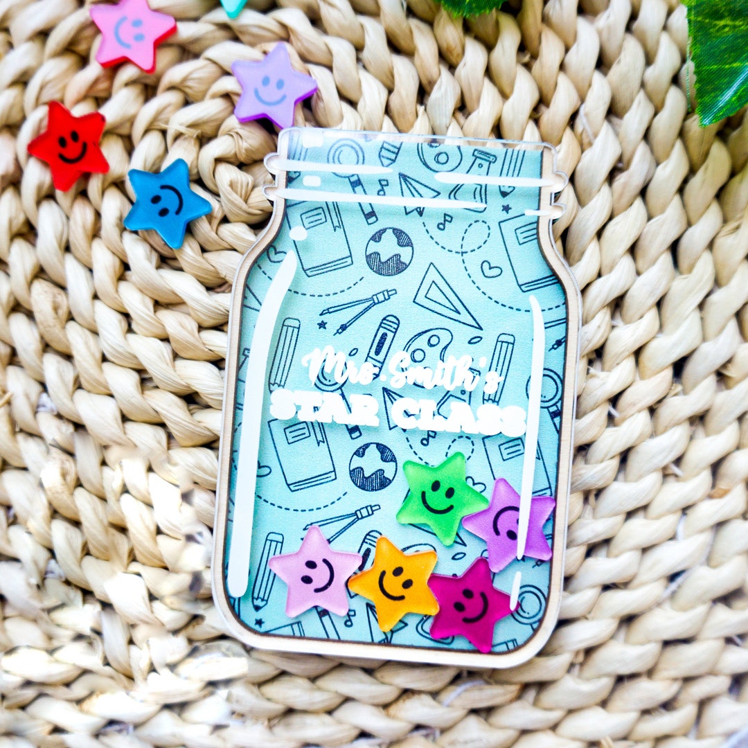 Teacher Star Jar Chore Chart Gifts for Kids, Custom Reward Jar With ...