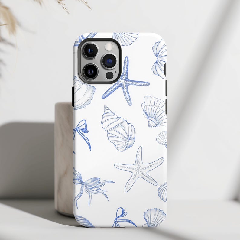 Coastal Coquette Phone Case: Seashells, Starfish, Bows, Impact ...