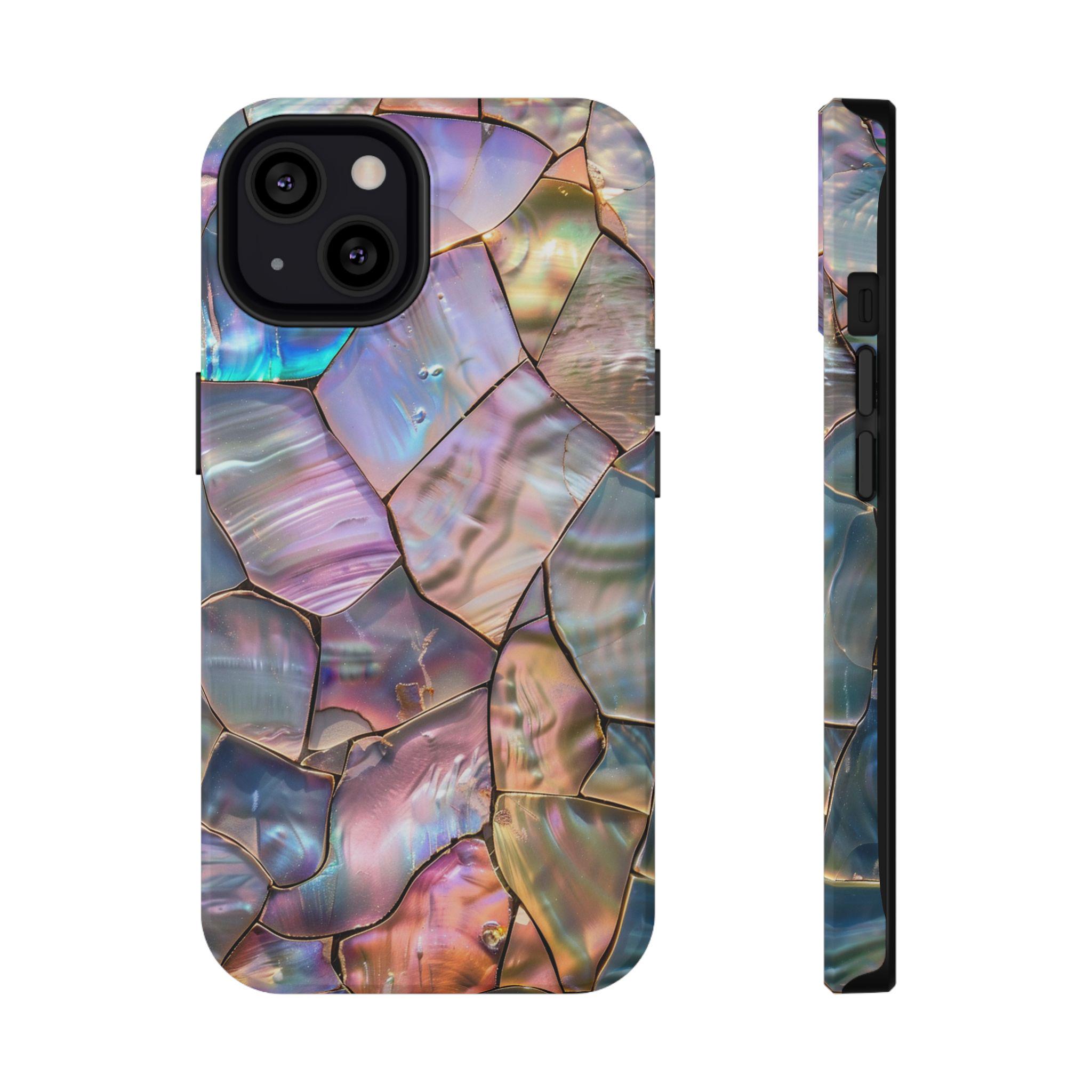 Iridescent Pearl Mosaic Phone Case, Sea Shell Fits iPhone 17 Air, 16 ...