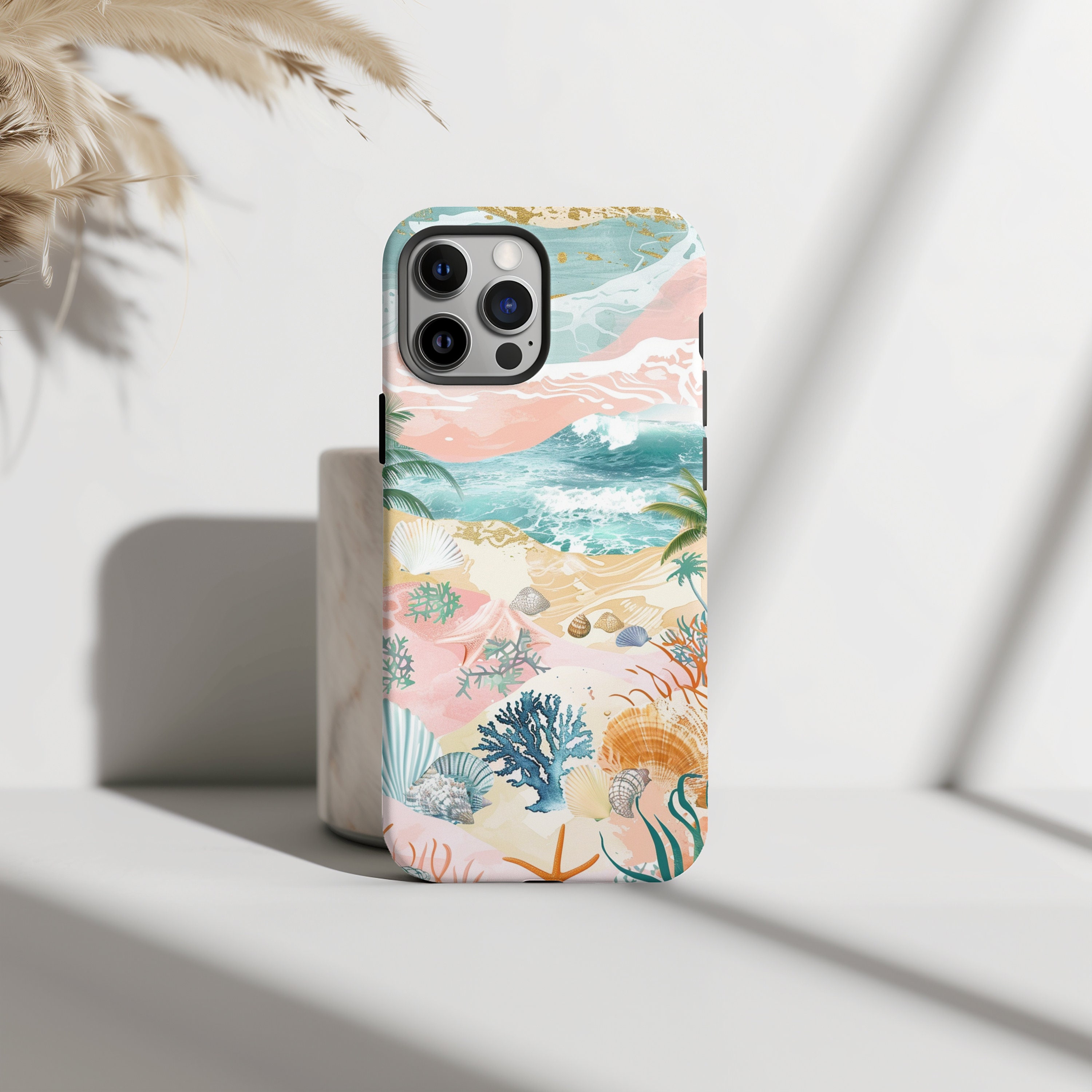 Coastal Blue Pink Sea Creature Ocean Aesthetic Summer Phone Case for ...