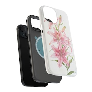 Phone Case, Pink Blooming Stargazer Lily Floral Trendy Aesthetic Flower Design, Summer, Iphone ...
