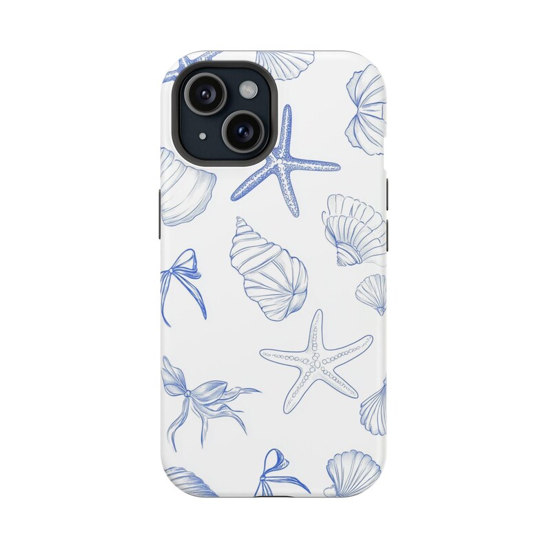 Coastal Coquette Phone Case, Seashells, Starfish, Bows, Beach Ocean ...