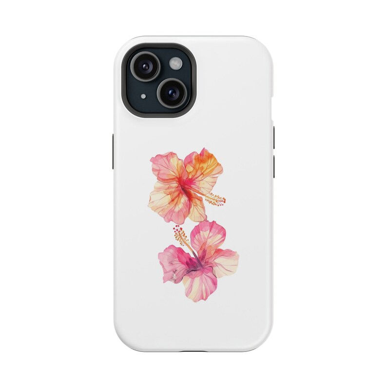 Minimalist Watercolor Hibiscus Tropical Flower Aesthetic Summer Phone ...