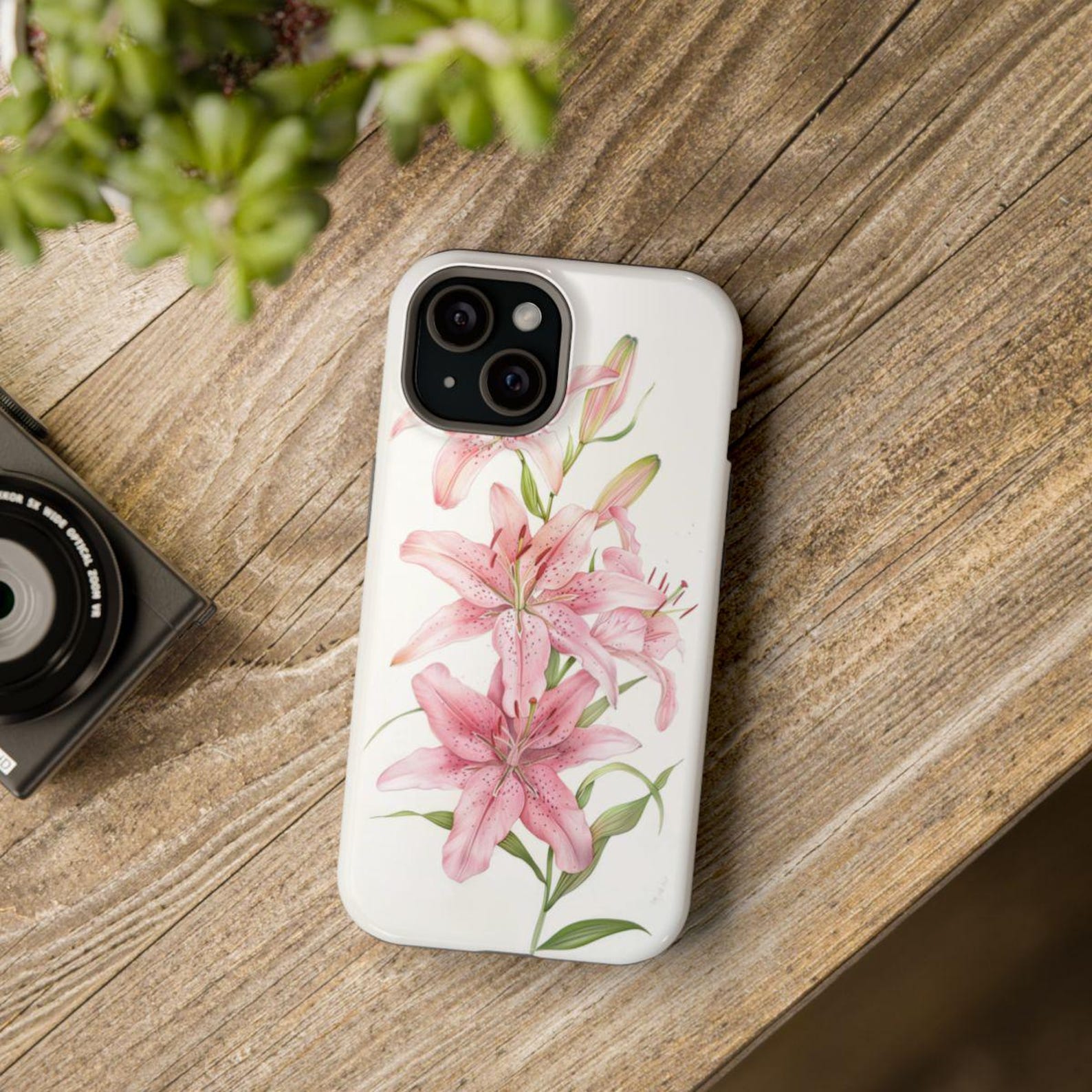 Phone Case, Pink Blooming Stargazer Lily Floral Trendy Aesthetic Flower Design, Summer, Iphone ...