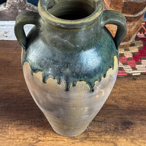 Vintage Terracotta Gray Vase, Rustic Turkish Potter, Primitive Jug ...
